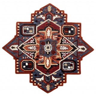 7' Maroon and Blue Medallion Area Rug - 3'6" - Bed Bath & Beyond - 39599936