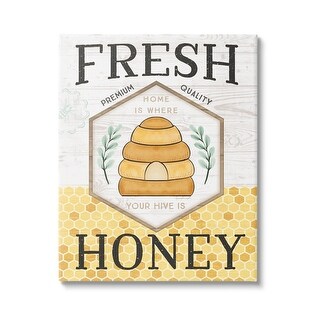 Stupell Fresh Honey Rustic Bee Hive Typography Sign Canvas Wall Art ...