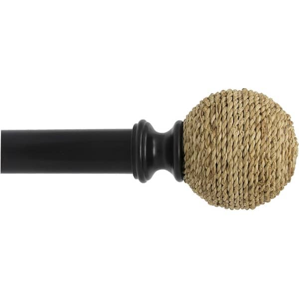 Natural Jute Ball Curtain Drapery Rod, 1-inch Diameter - Bed Bath ...