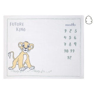 Disney Lion King Simba White, Tan, and Grey Super Soft Milestone Baby ...