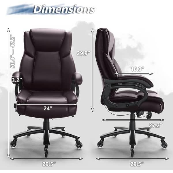 Bossin Big and Tall Executive Office Chair,500LBS Adjustable Lumbar ...