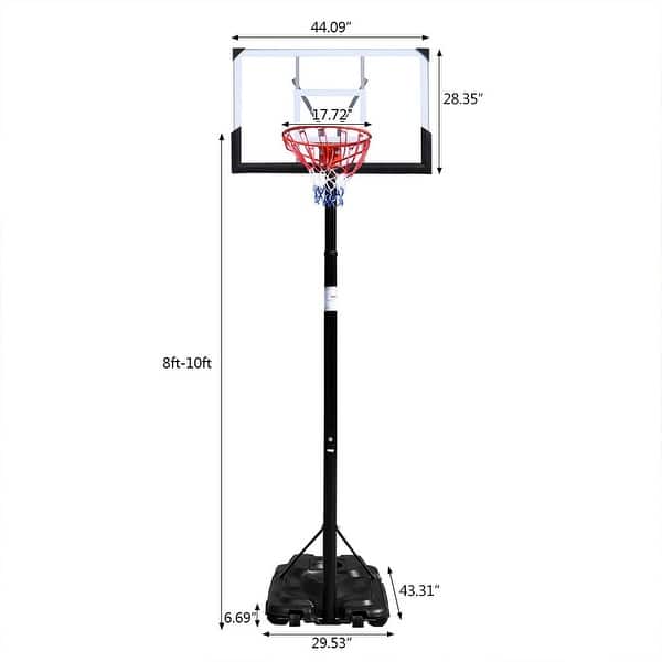 8ft - 10ft Height Adjustable Portable Basketball Hoop - Bed Bath ...