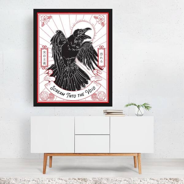 Scream Into the Void Digital Animals Birds Raven Art Print/Poster - Bed ...