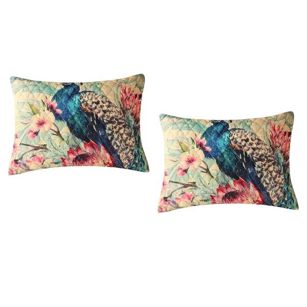 Barefoot Bungalow Eden Peacock Quilted Pillow Sham Set (Set of 2) - On ...