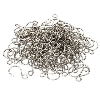 160Pcs 8mm Open Width Curtain S Shape Hook Mini Ornament Hooks Silver ...