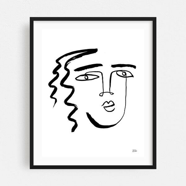 Making Faces V Line Drawing Black White Feminine Art Print/Poster - Bed ...