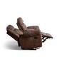 Verne Brown Manual Microsuede Glider Reclining Loveseat with Center ...