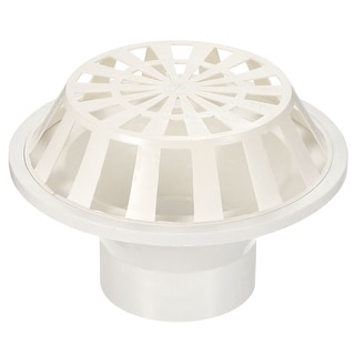 110mm OD PVC Straight Insert Floor Drain Grate Cover Strainer White ...