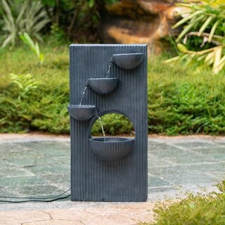 Decorative 4 Tier Minimalist Water Fountain with Light - Bed Bath ...