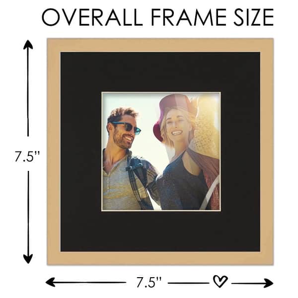 2x2 Natural Frame Matted for 2x2 Picture or 6x6 Art Poster Without ...