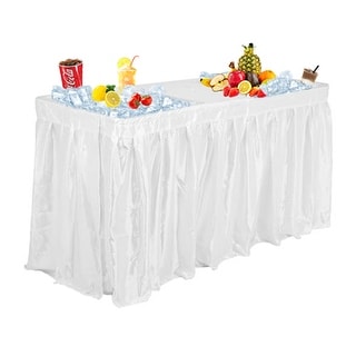 5-Foot Folding Party Ice Table with Tablecloth - White - Bed Bath ...