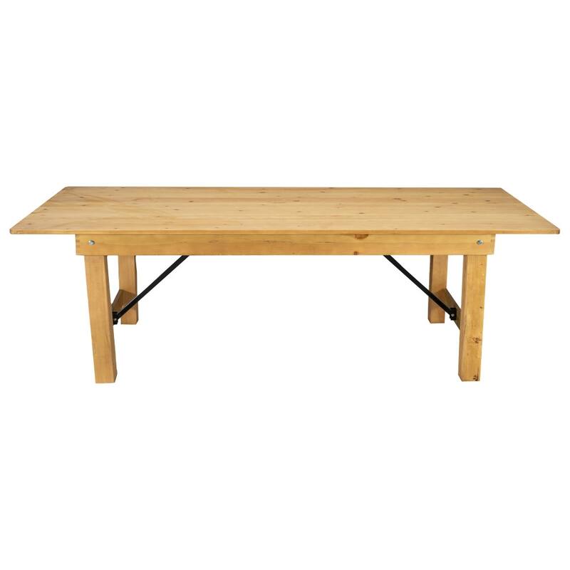 8' x 40" Rectangular Antique Rustic Solid Pine Folding Farm Table - 96 ...