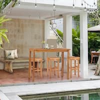 Santorini Grade A Teak Outdoor Console Bar Table - On Sale - Bed Bath ...