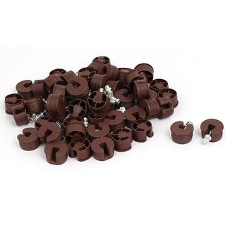 20mm Dia Round Shape Screw in Type Shelf Support Bracket Pins Brown ...