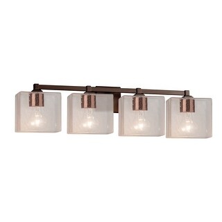 Justice Design Fusion Regency 4-light Dark Bronze Bath Bar, Seeded ...