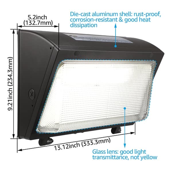 LED Wall Pack Light, Dimmable, 120-277V, IP65 UL Listed, 5000K Daylight - Bed Bath & Beyond ...