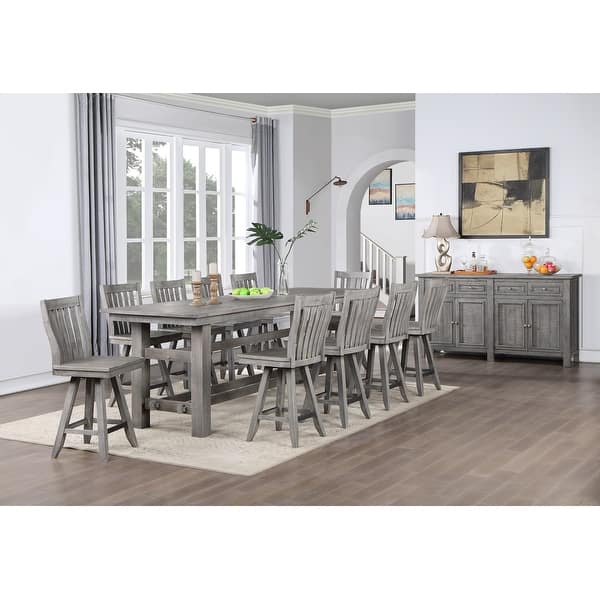 Rustic Farmhouse Counter Height Dining Table - Grey - On Sale - Bed ...