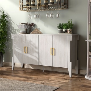 DH BASIC Transitional White Oak 60" 6-shelf Buffet by Denhour - Bed ...