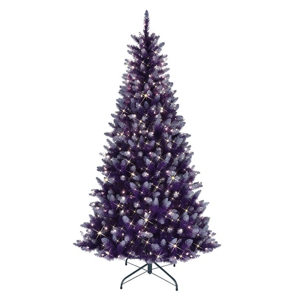 6.5 Fashion Purple Artificial Christmas Tree Clear Inc&escent Lights ...