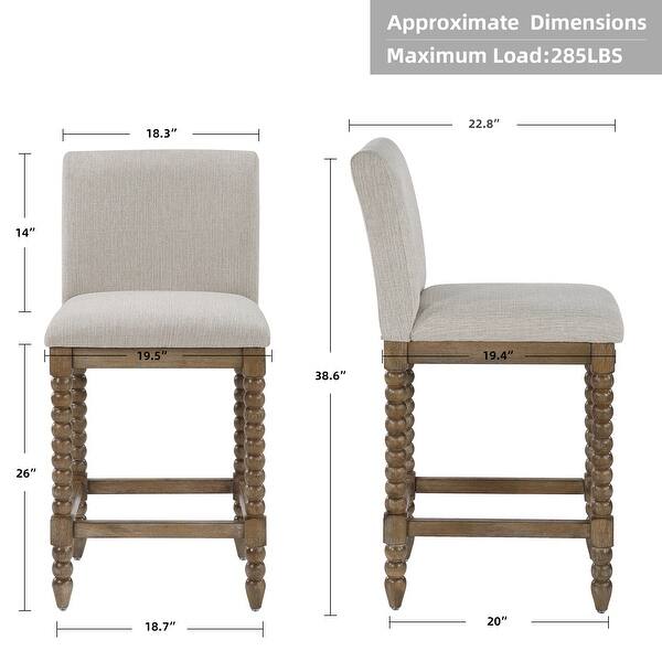 26" Chenille Spindle Legs Counter Stool - Bed Bath & Beyond - 40425618