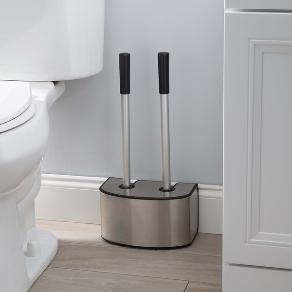 Bath Bliss 2 in 1 Toilet Brush and Plunger Set in Stainless Steel 8.66 x 5.12 x 18.9 On Sale Bed Bath Beyond 35466438