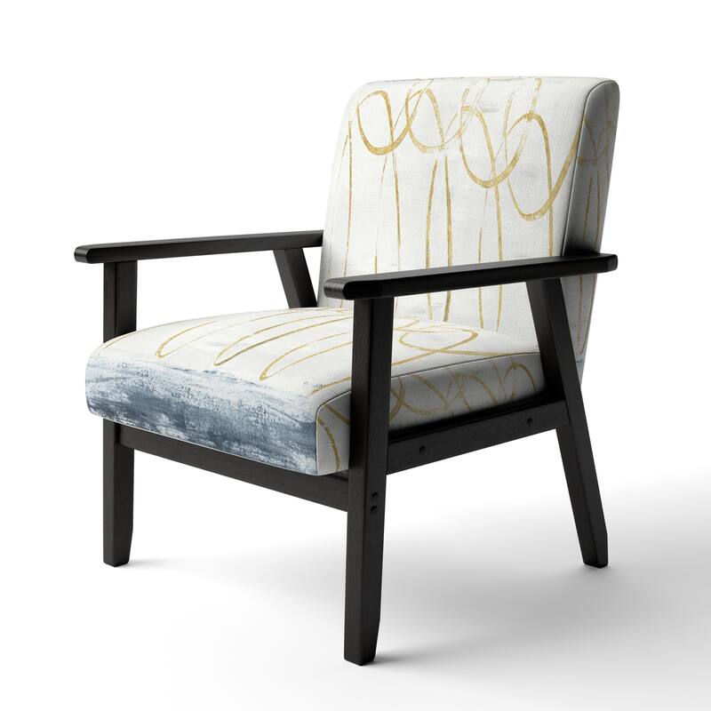 Designart "Gold Abstract Geometric Shape" Upholstered Modern Accent ...