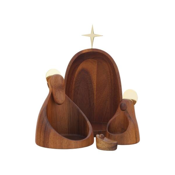 Nambe Nested Nativity Holy Family Baby Jesus Figurine Scene - 5.25" x 8 ...