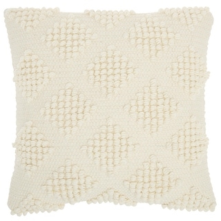 Ivory Textured Diamonds Throw Pillow - White - Bed Bath & Beyond - 39555850