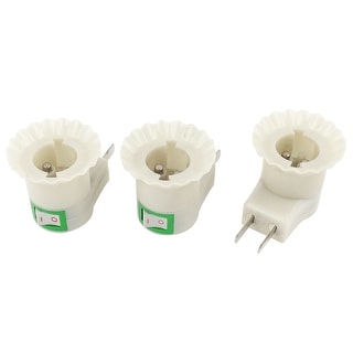 3Pcs AC 220V Convertible 2 Flat Pin AU US Plug Bulb Holder Socket White ...