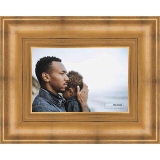 4x5 Traditional Gold Complete Wood Picture Frame with UV Acrylic, Foam ...