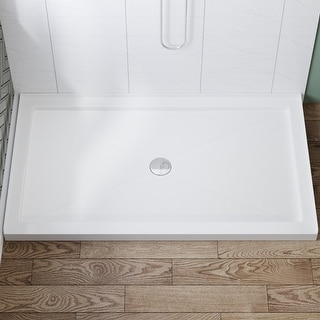 DeerValley 60" Shower Base in White with Single Threshold Shower Pan ...