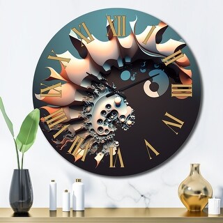 Designart "3D Fractal Universe I" Fractals Oversized Wall Clock - Bed ...