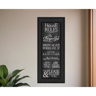 HomeRoots House Rules Black Framed Print Wall Art - Bed Bath & Beyond ...