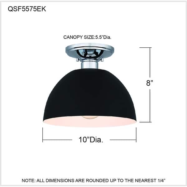 Eason 1-Light Earth Black Semi-Flush Mount - Earth Black - Bed Bath ...
