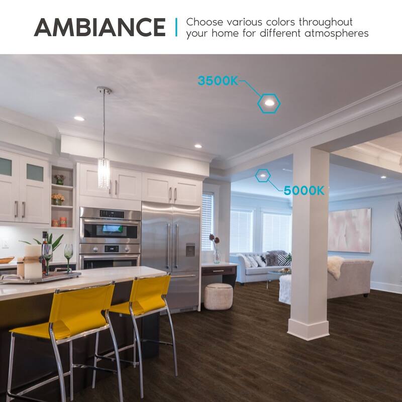 Luxrite 4" Square LED Recessed Lighting, Color Temperature Selectable ...
