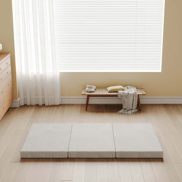 EGOHOME 4 Inch Tri-fold Gel Memory Foam Topper Pad - Bed Bath & Beyond ...