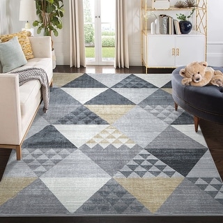 Garvee Modern Washable Geometric Triangle Trellis Area Rug - Bed Bath ...