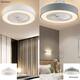 22" Modern Ceiling Fan Round LED Light Home Chandelier 3 Speed Remote ...