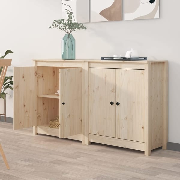 vidaXL Sideboards 2 pcs 27.6"x13.8"x31.5" Solid Wood Pine - Bed Bath ...