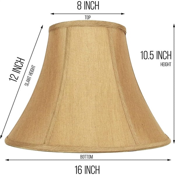Gold Hand Made Fabric Bell Lamp Shade for Table Lamp 8" x 16 "x 12 ...
