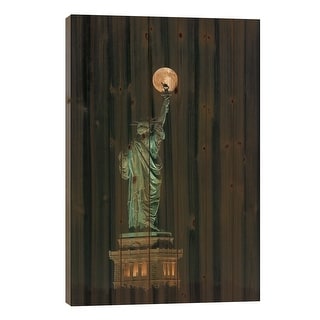 Statue Of Liberty Print On Wood by Hua Zhu - Multi-Color - Bed Bath ...