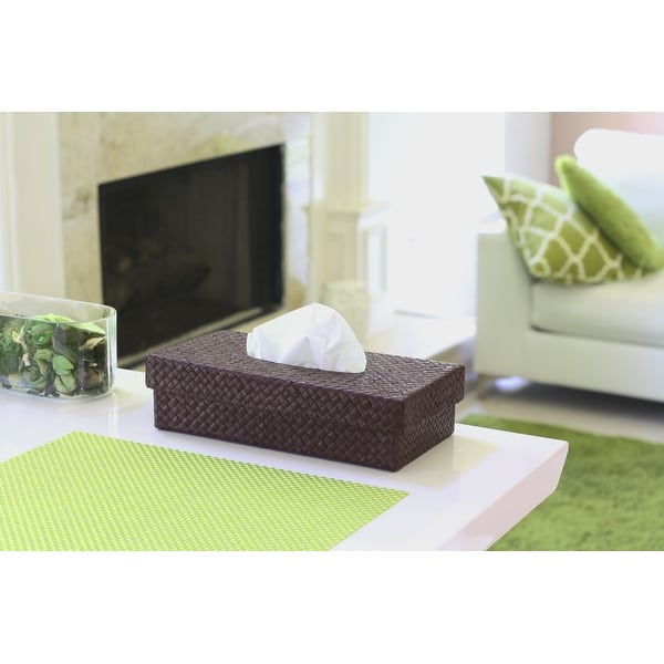 Pandan Dark Brown Woven Tissue Napkin Box Cover Holder Rectangle ...