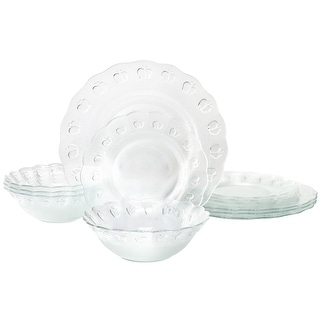 12 Piece Glass Dinnerware Set - On Sale - Bed Bath & Beyond - 38243222