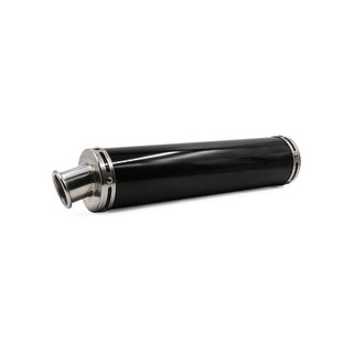 Motorcycle 2.2" Inlet Round Rolled Tip Exhaust Muffler Pipe Black 480mm ...