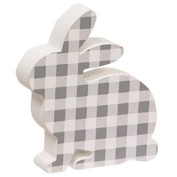 Gray & White Buffalo Check Chunky Bunny - 4.50"(H),0.75"(W) - Bed Bath ...