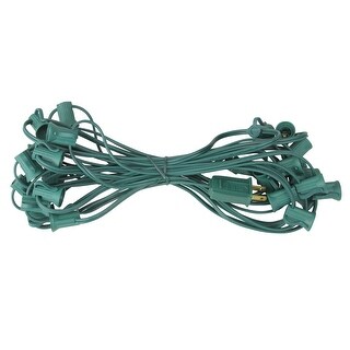 25' Green C7 Christmas Light Socket Set with 18 Gauge Green Wire. - Bed ...