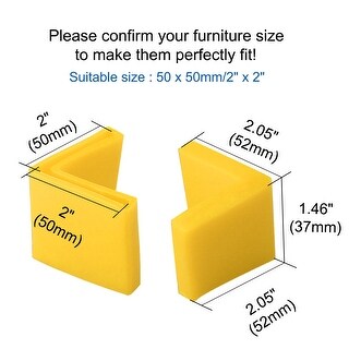8 Pcs Yellow Soft PVC Angle Iron Foot Pad L Shaped Leg Cover 50mmx50mm ...