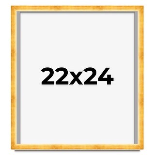 22x24 Shadow Box Frame Gold | 1.625 Inches Deep Real Wood Traditional ...