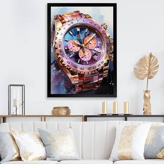 Designart "Luxury Watch Pearl Paradox" Watches Framed Canvas Prints ...