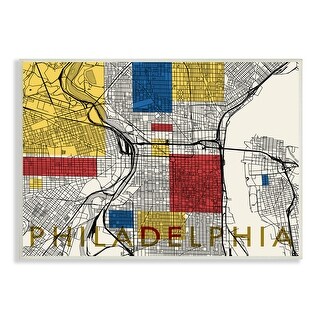 Stupell Philadelphia Pennsylvania City Grid Classic Abstract Square ...